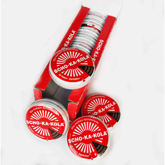 Scho-Ka-Kola , tin, dark, chocolate, survival
